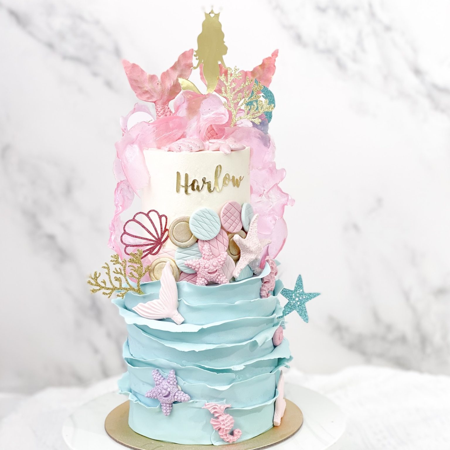 Harley Mermaid – Mermaid Cake - Creme Maison Bakery