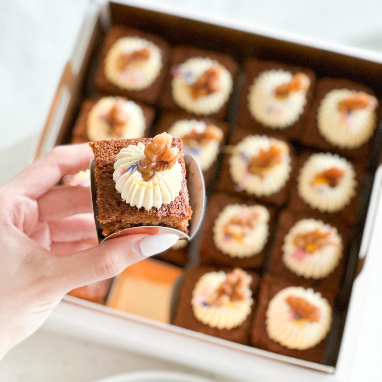 Maple Carrot Walnut Bar Cake - Creme Maison Bakery