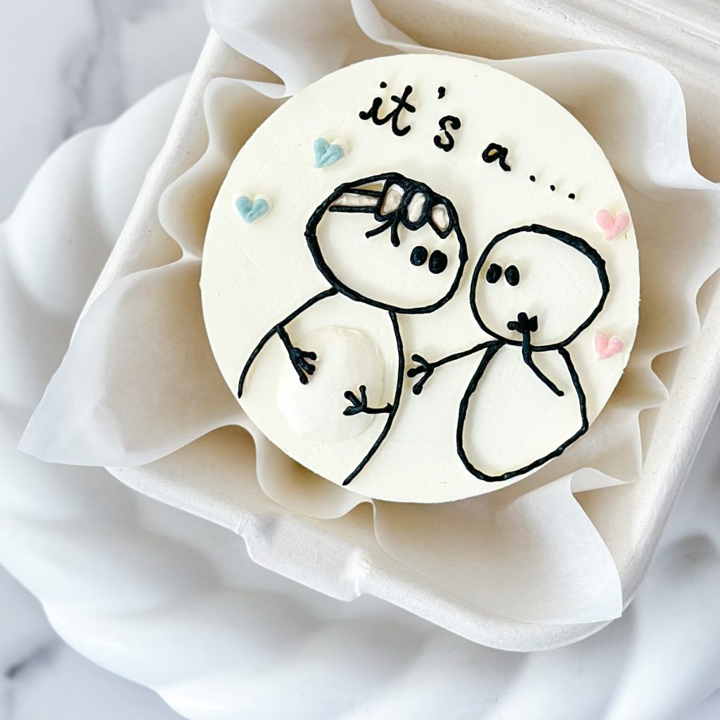 Atlas Gender Reveal Bento Cake - Creme Maison Bakery