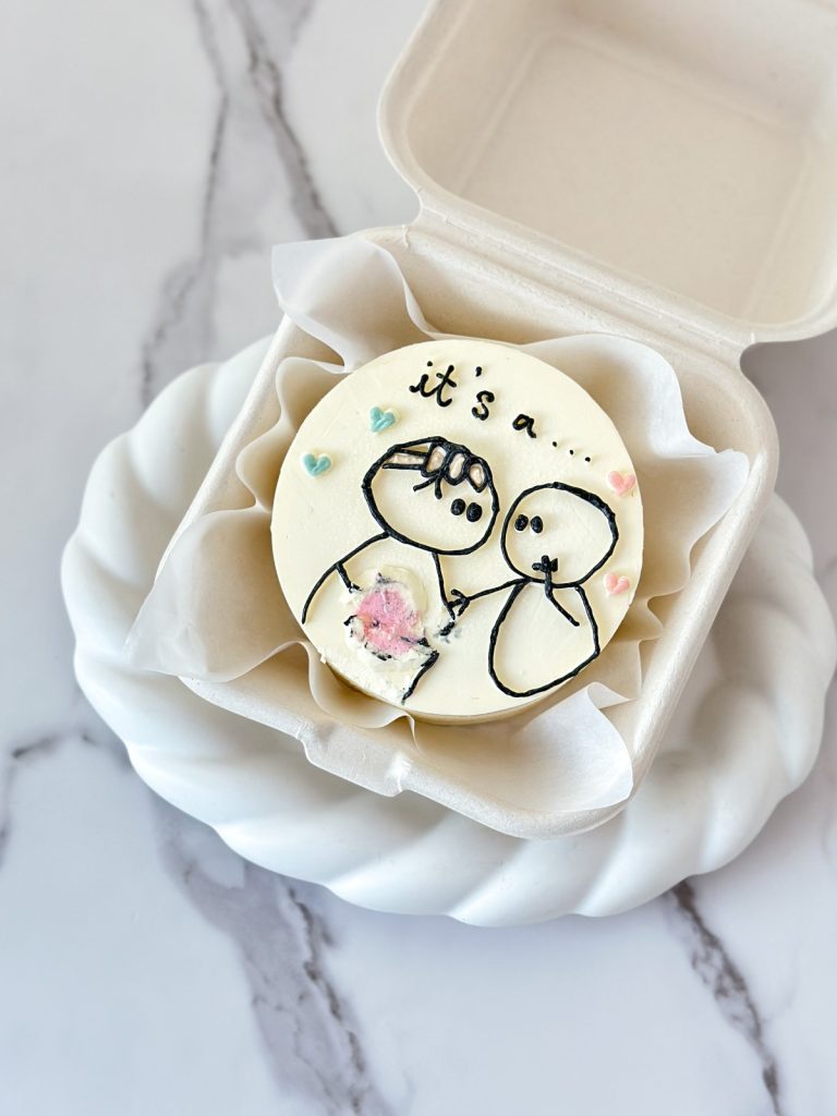 Atlas Gender Reveal Bento Cake - Creme Maison Bakery