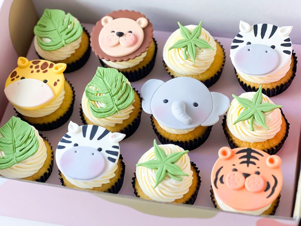 Safari Animal Cupcakes – Box of 12 - Creme Maison Bakery