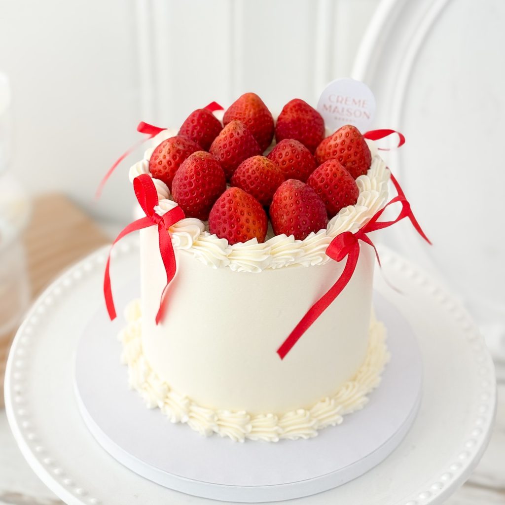 Strawberry Coquette Cake - Creme Maison Bakery