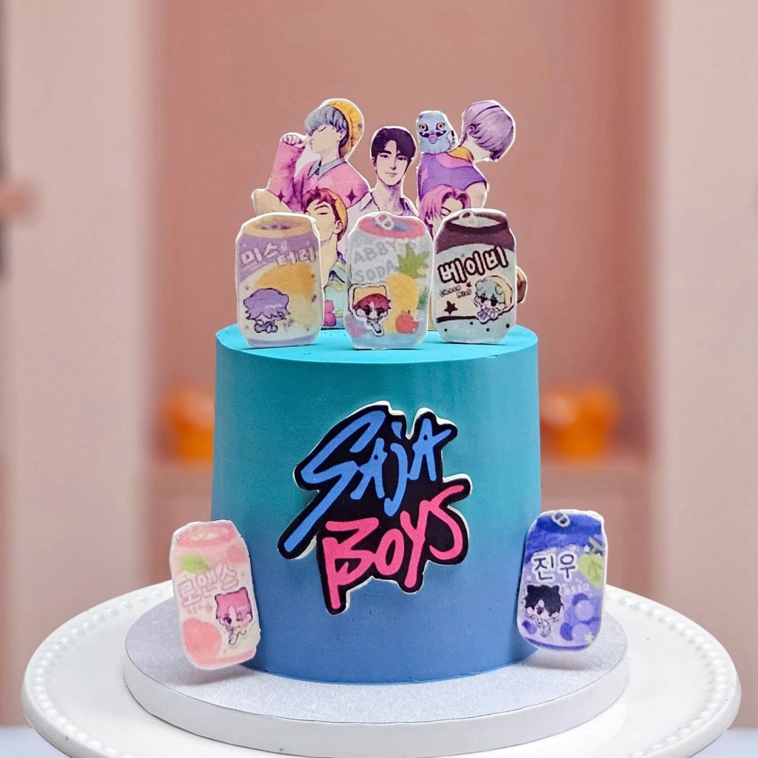 Saja Boys Soda Pop Ombré Cake - Creme Maison Bakery