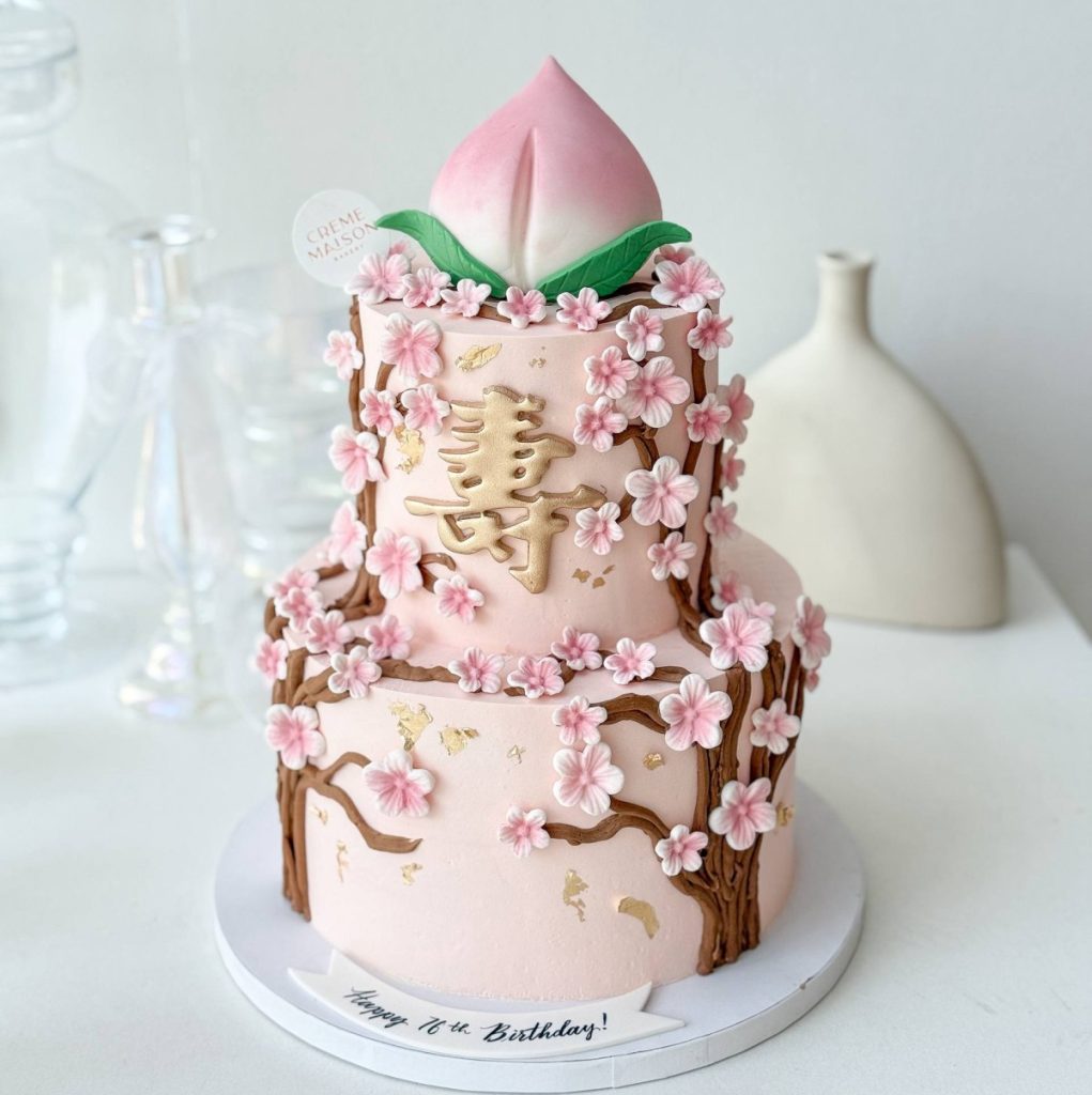 Sheila Cherry Blossom – Longevity Cake - Creme Maison Bakery
